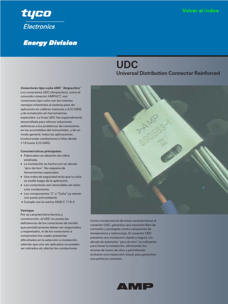 Conectores UDC tipo cuña para acometidas | PDF | Rieles | Materiales