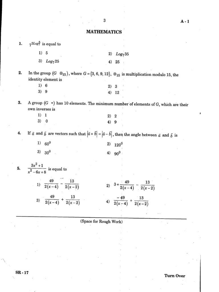Comedk Uget Mathematics Question Paper 820 | PDF