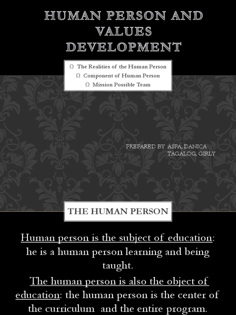 Human Person and Values Development | PDF | Self | Conscience