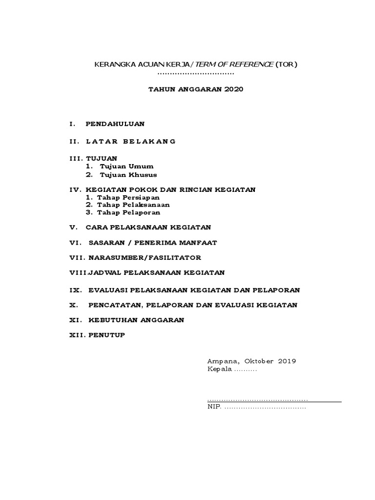 Format Tor 2020 | PDF