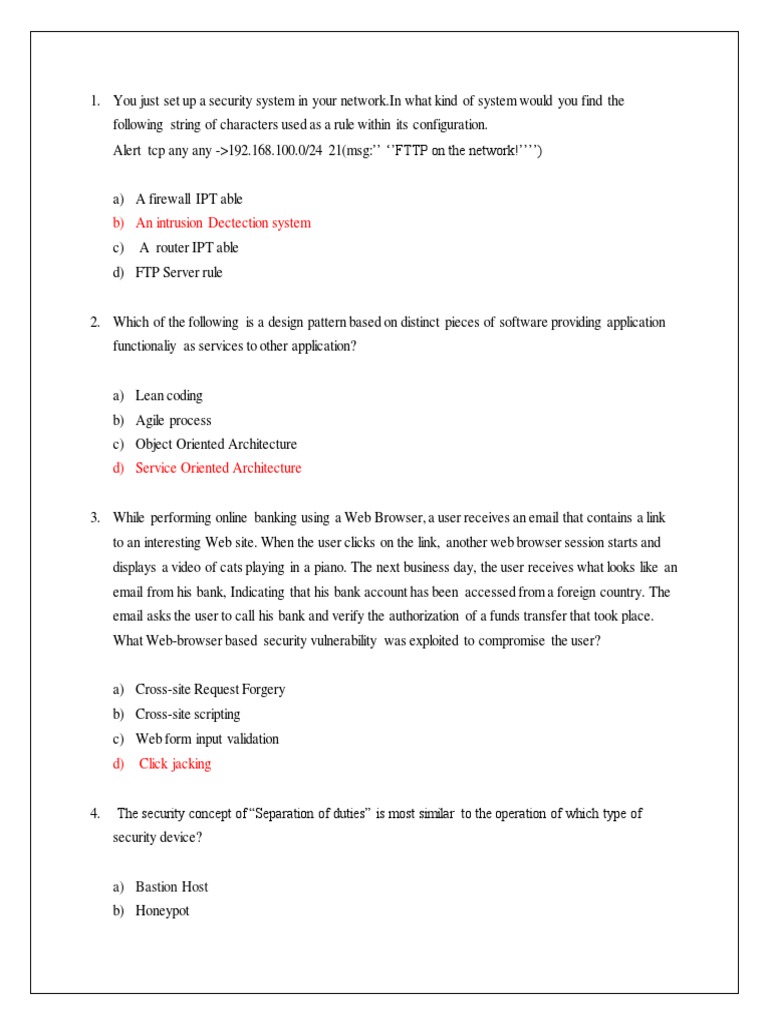 121 Questions | PDF | Malware | Computer Network