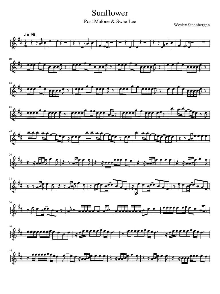 Sunflower | PDF | Songs Written | Hip Hop