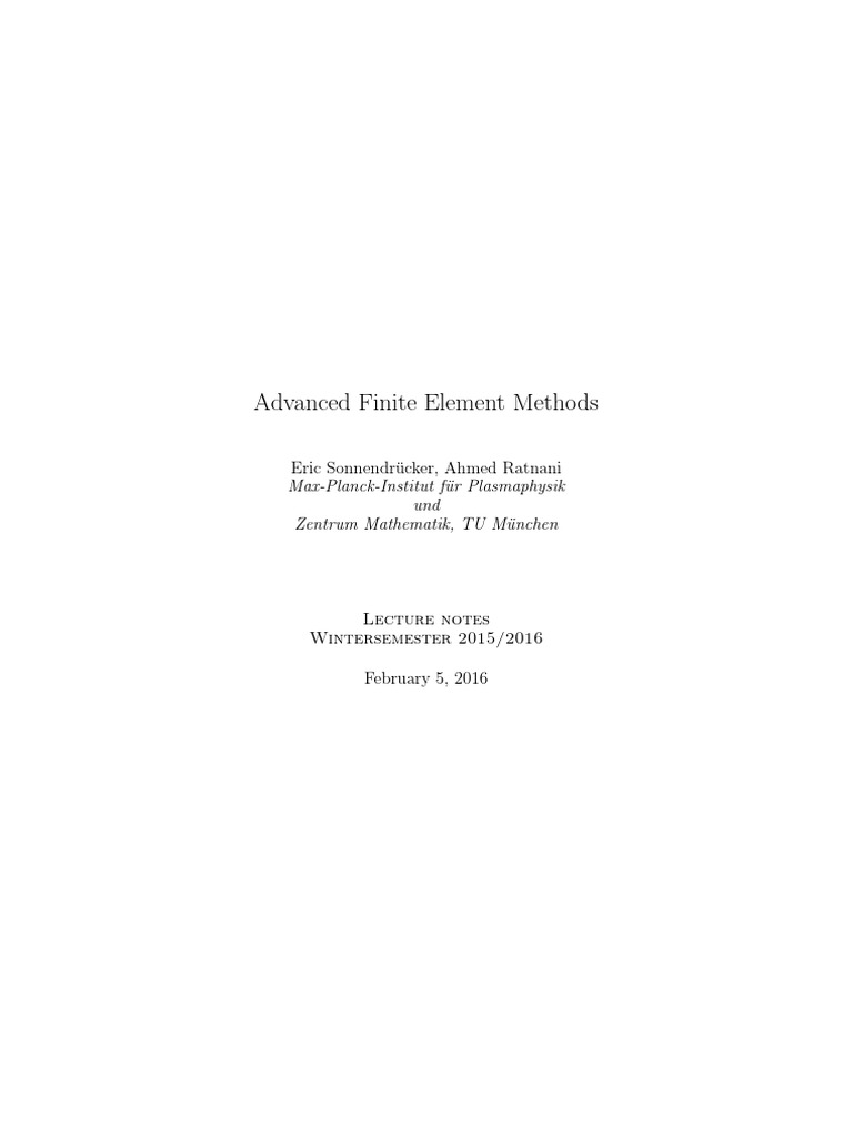 AdvancedFE PDF | PDF | Finite Element Method | Basis (Linear Algebra)