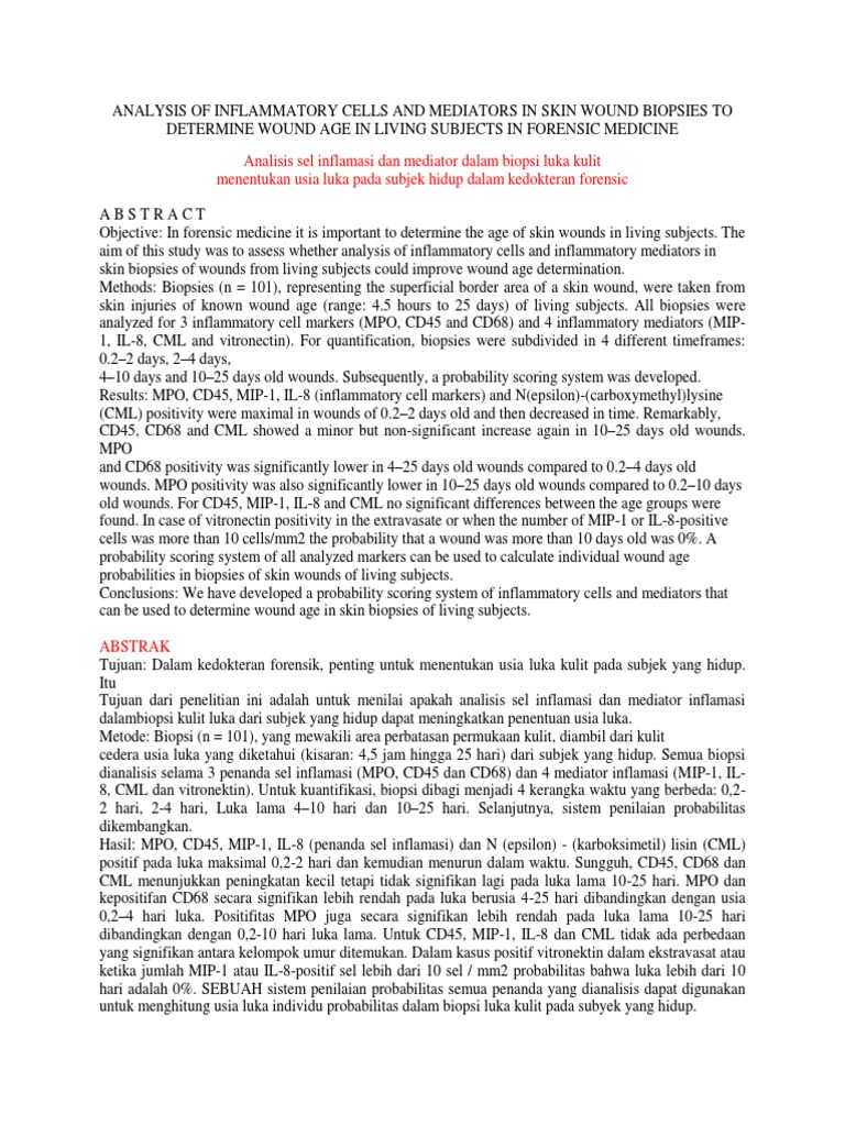 Analisis Sel Inflamasi Dan Mediator Dalam Biopsi Luka Kulit Menentukan ...
