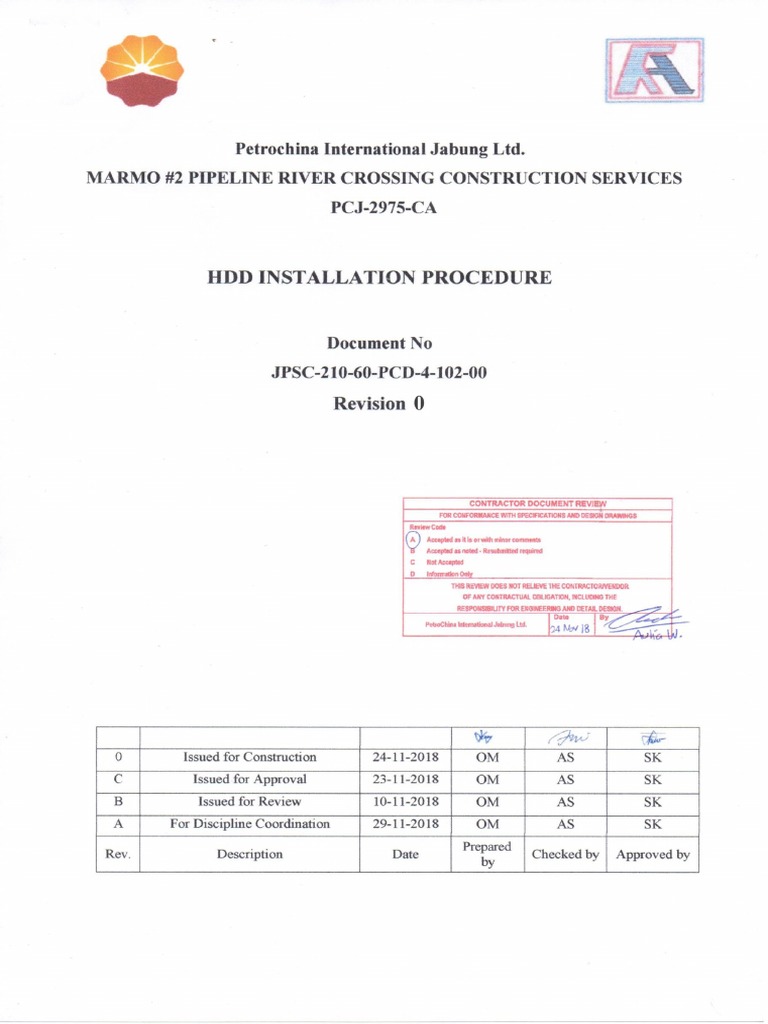 Horizontal Directional Drilling Installation Procedure | PDF | Surveying | Pipe (Fluid Conveyance)