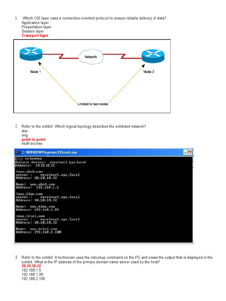 CCNA Cisco Network Fundamentals FINAL Exam PDF | PDF | Internet Protocol Suite | Computer Network