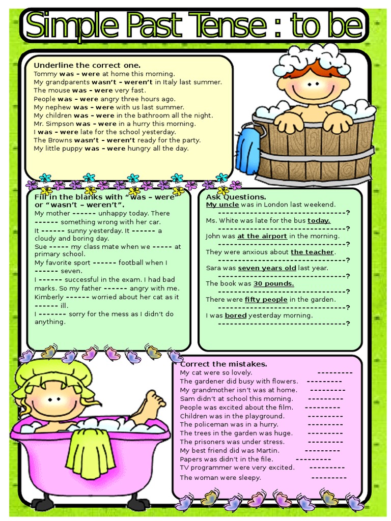 Past Tense of Verb To Be | PDF