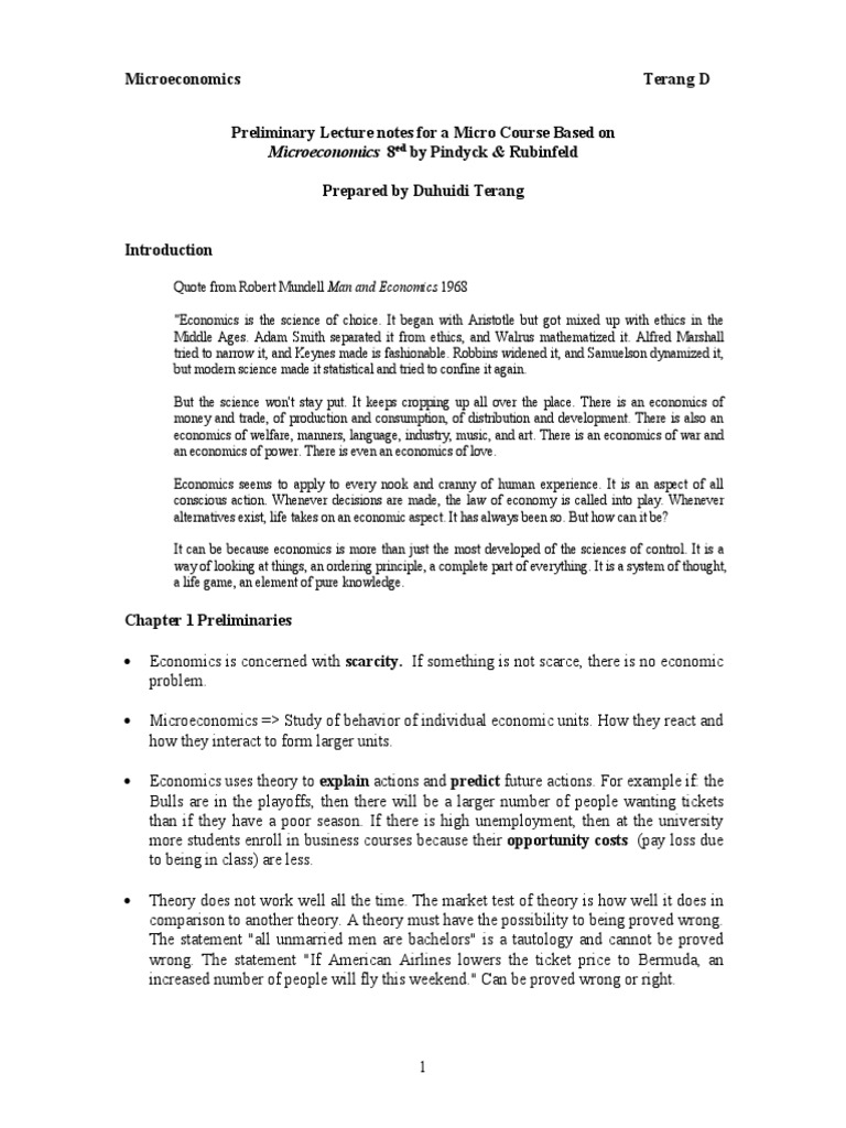 Microeconomics Class Notes | PDF | Supply And Demand | Price Elasticity ...