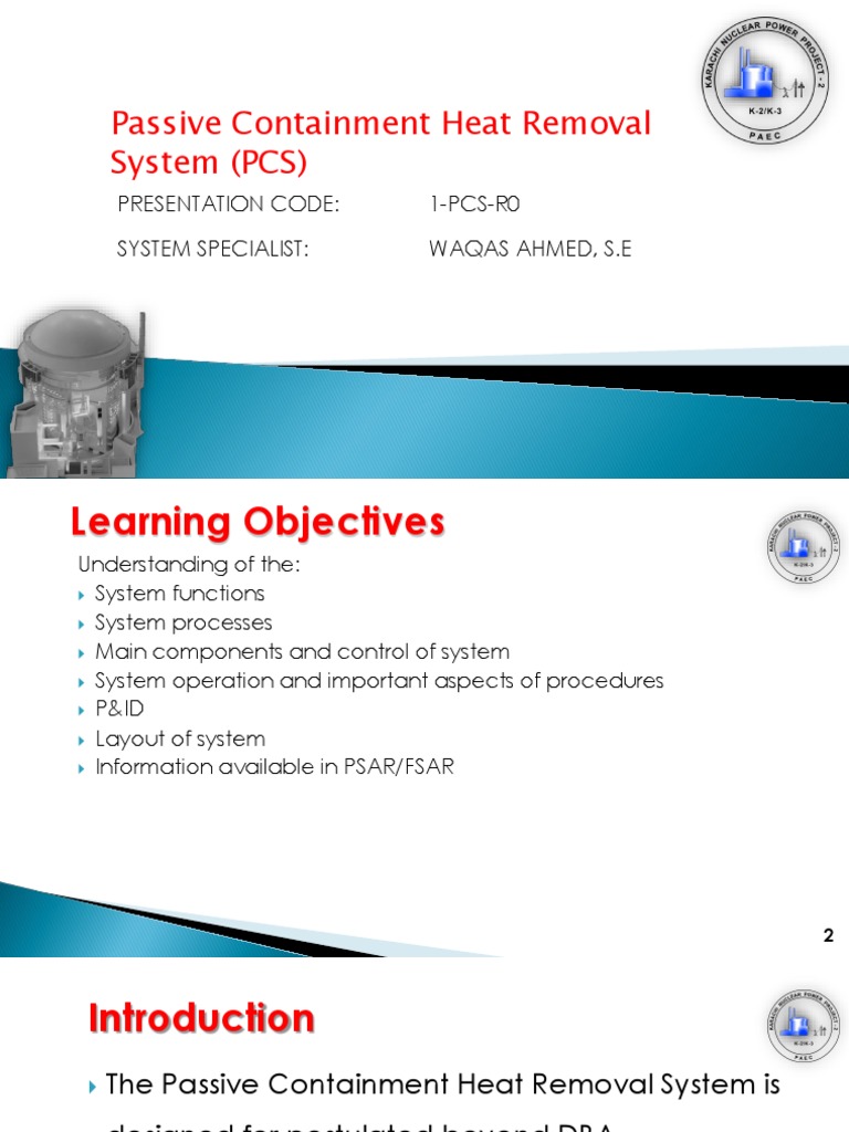 Passive Containment Heat Removal System (PCS) : Presentation Code ...