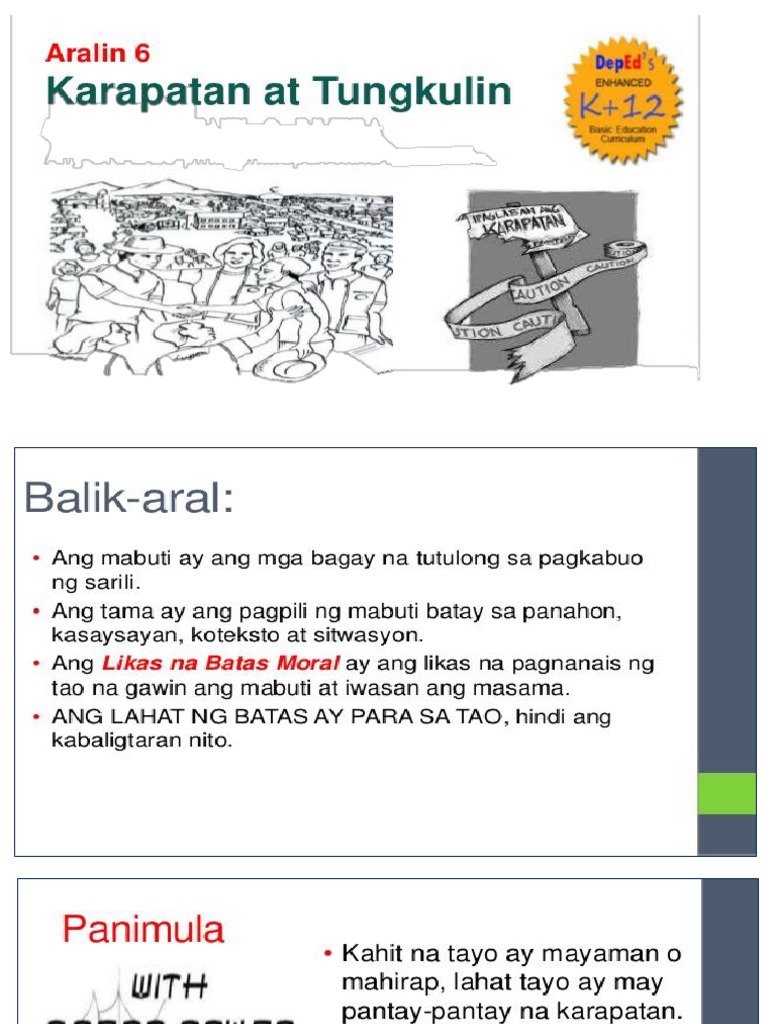 Esp 9 Karapatan at Tungkulin | PDF