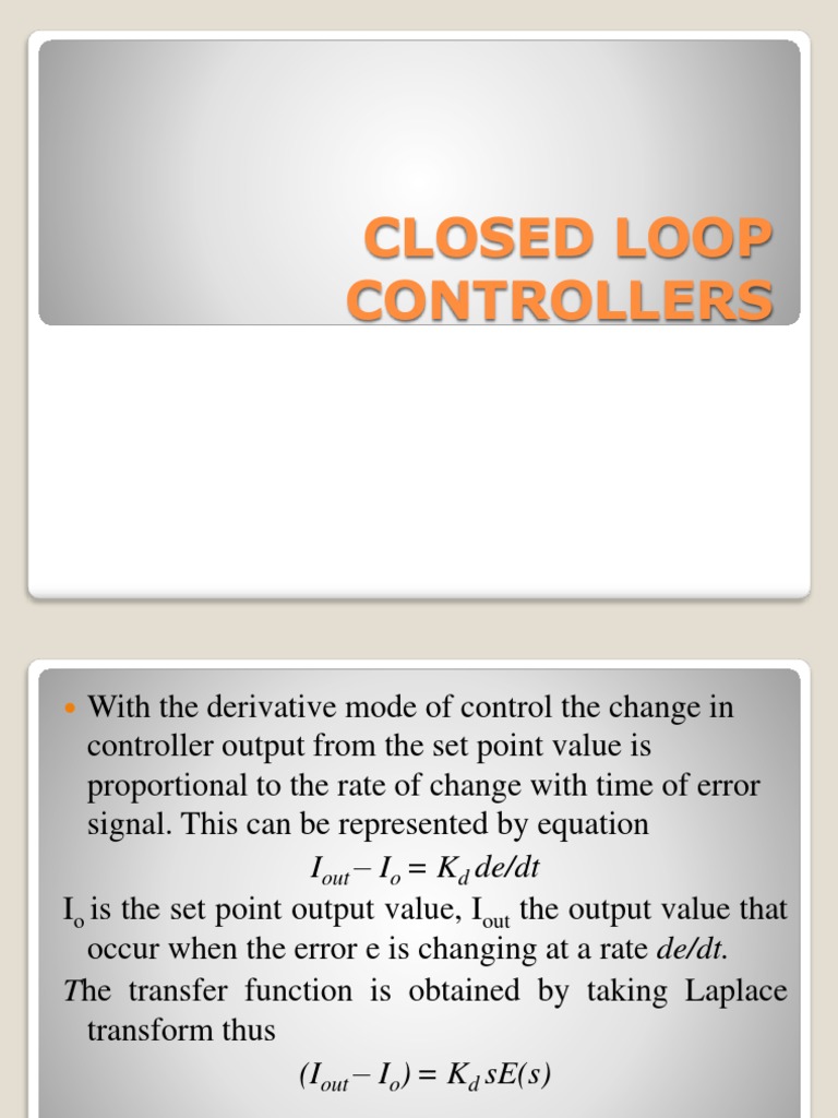 Closed Control Loop | PDF | Control Theory | Systems Theory