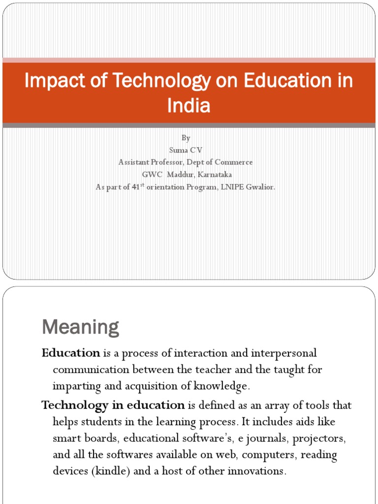 Impact of Technology On Education | PDF | Educational Technology | Learning