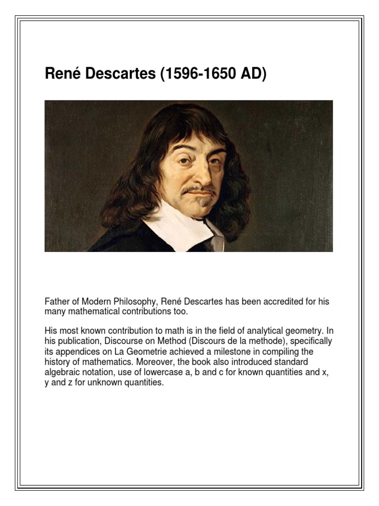 10 Famous French Mathematicians and Their Contributions | PDF ...