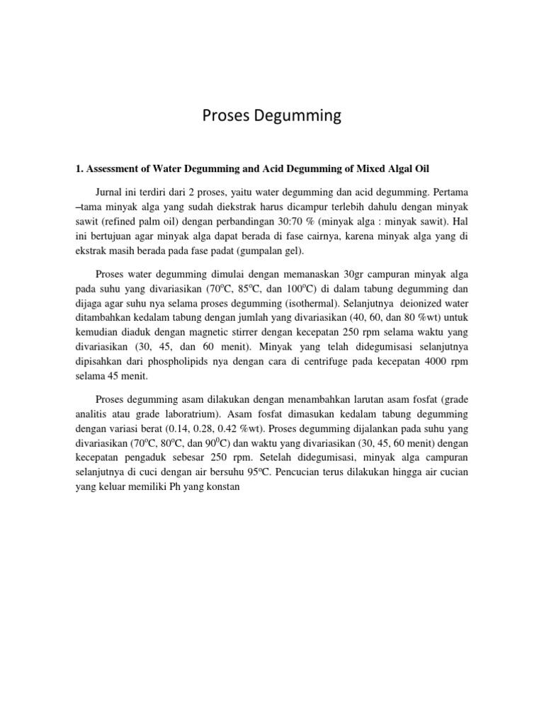 Proses Degumming Word | PDF