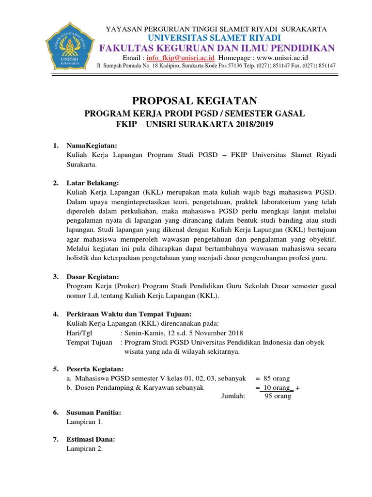 Proposal KKL 2018 | PDF