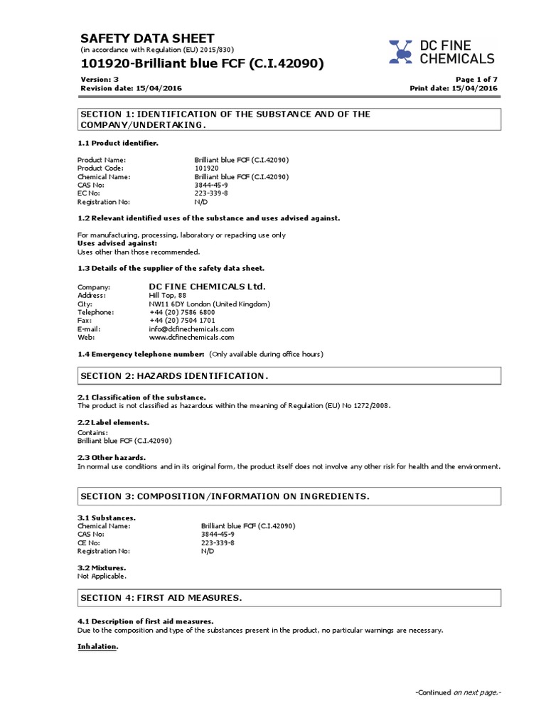 SDS en PDF | PDF | Personal Protective Equipment | Sodium