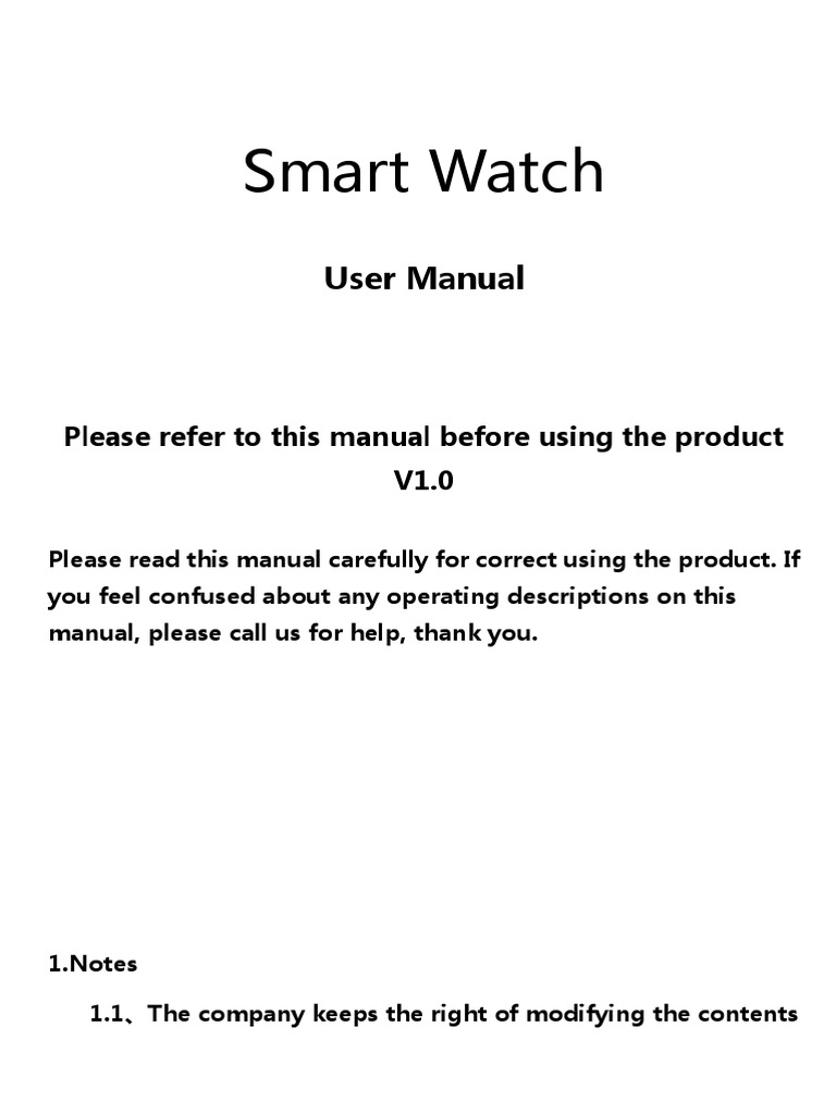 kw18 Smart Watch User Manual PDF | PDF | Bluetooth | Mobile App