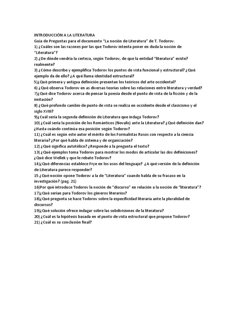 Guia de Preguntas A Todorov 1 | PDF