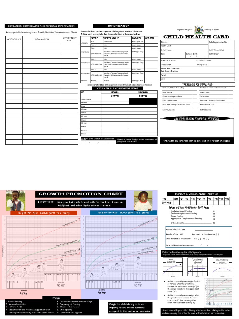 Child Health Card UGANDA PDF | PDF | Vaccines | Pediatrics