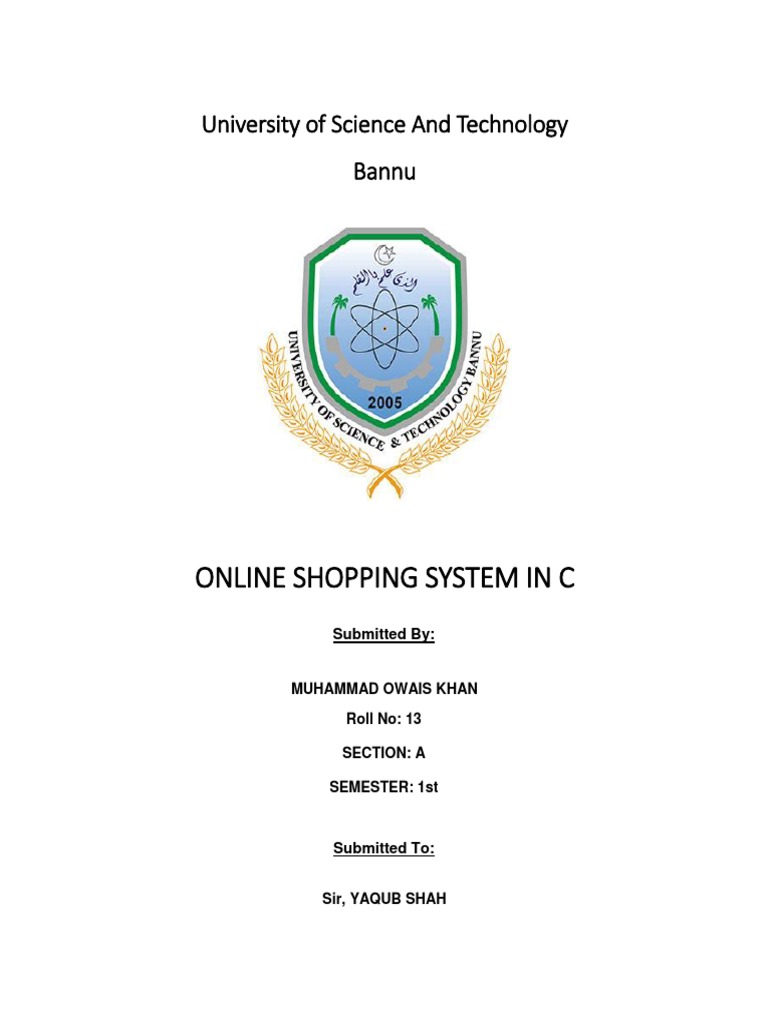 Project in C Online Shopping System | PDF | Online Shopping | E Commerce