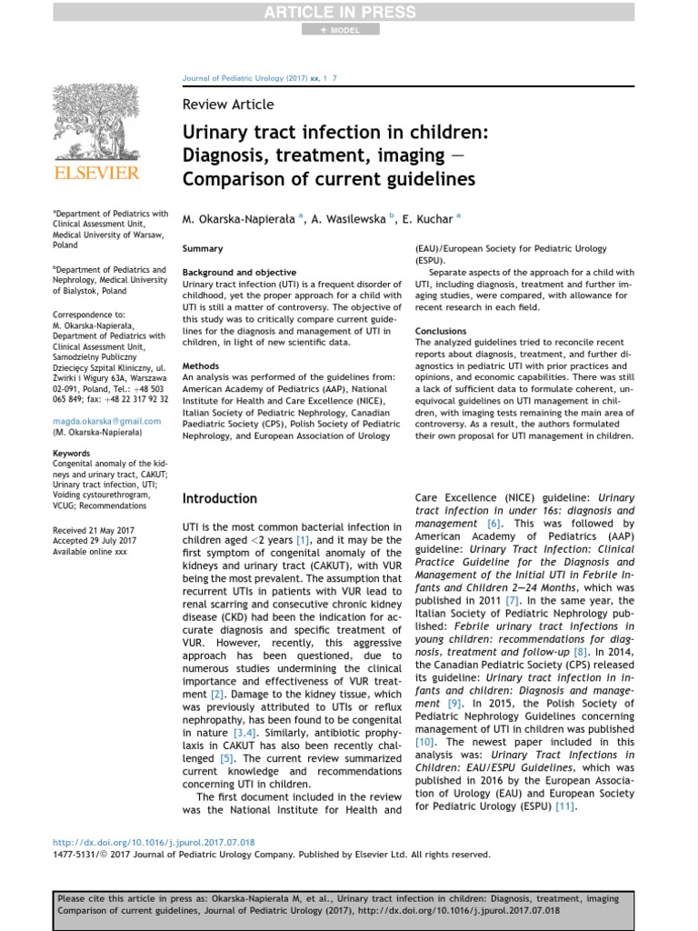 Urinary Tract Infection in Children Diagnosis, Treatment, Imaging ...