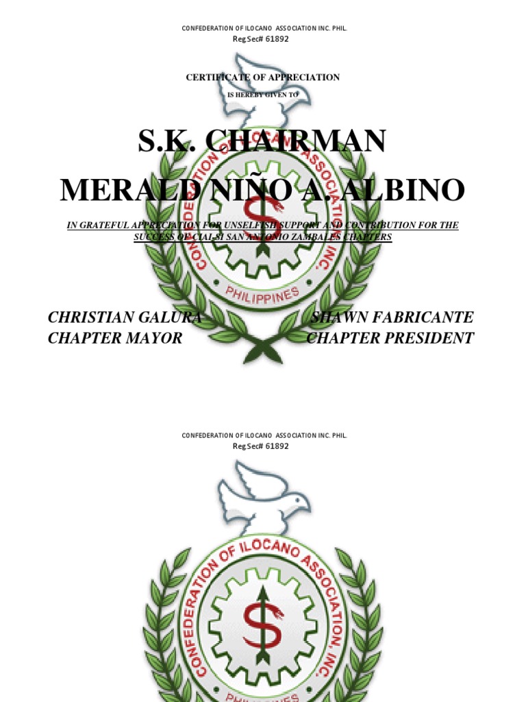 Certificate of Appreciation Mayor | PDF