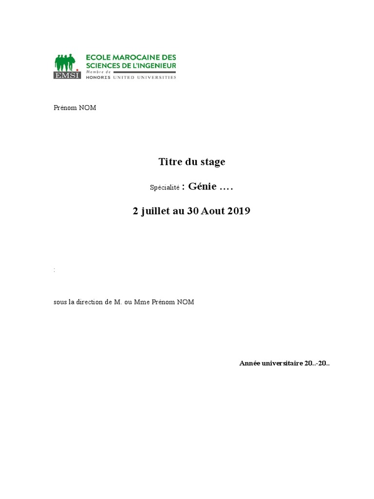 Modele Rapport EMSI | PDF | Informatique et technologies de l'information