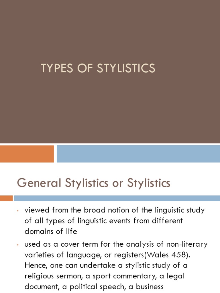 Stylistics | PDF