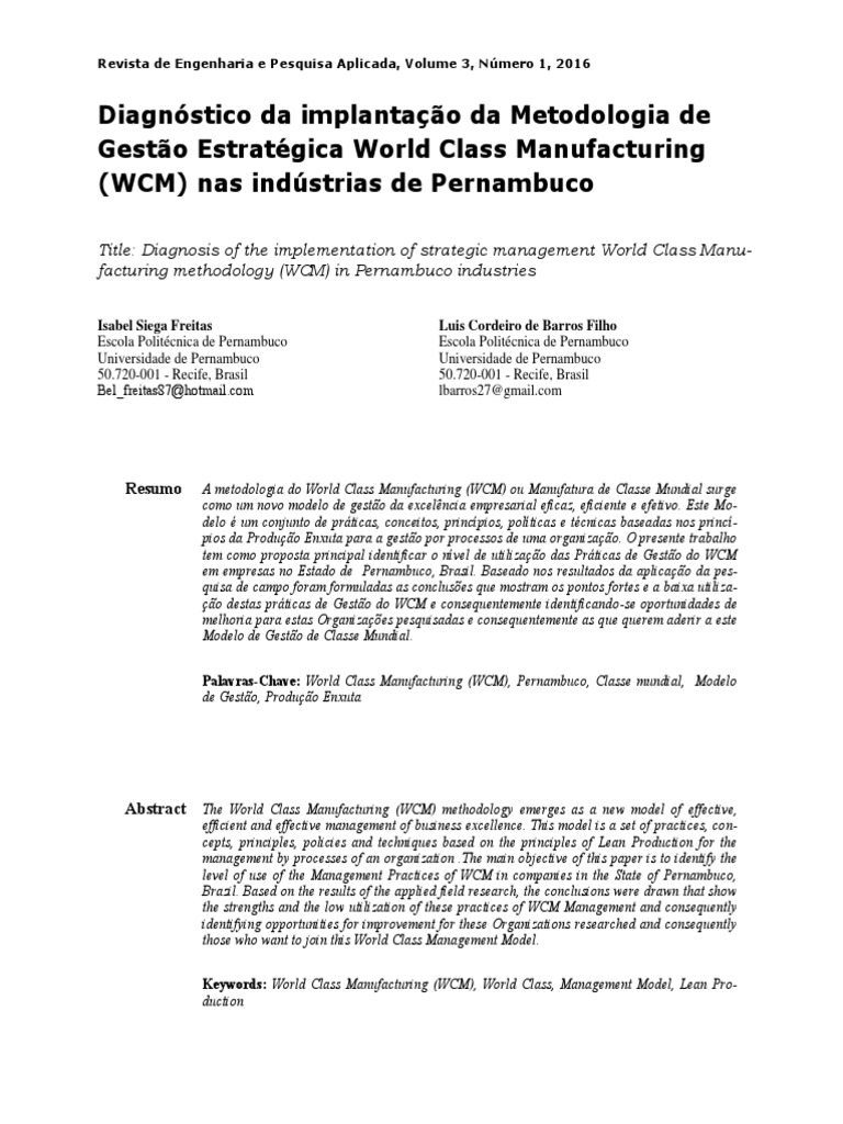 World Class Manufacturing | PDF | Qualidade (negócios) | Logística
