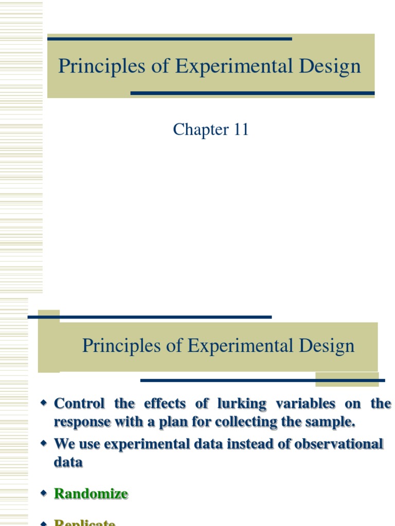 Principles of Experimental Design | PDF | Design Of Experiments ...