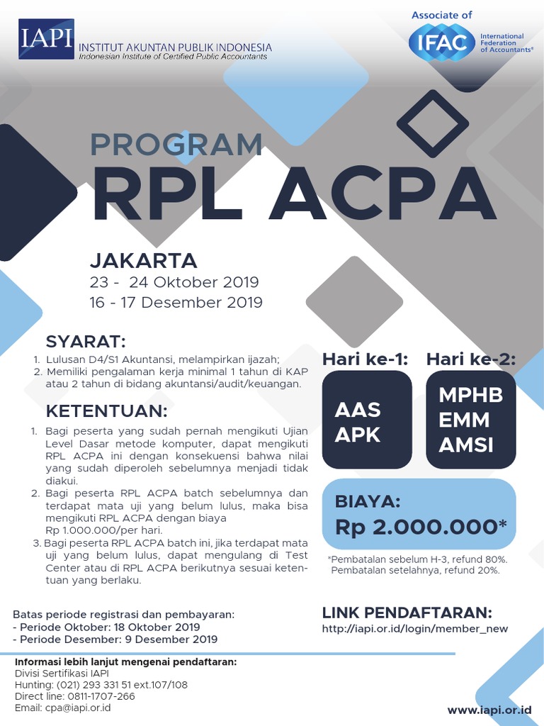 RPL ACPA: Sertifikasi Akuntansi 2019 | PDF