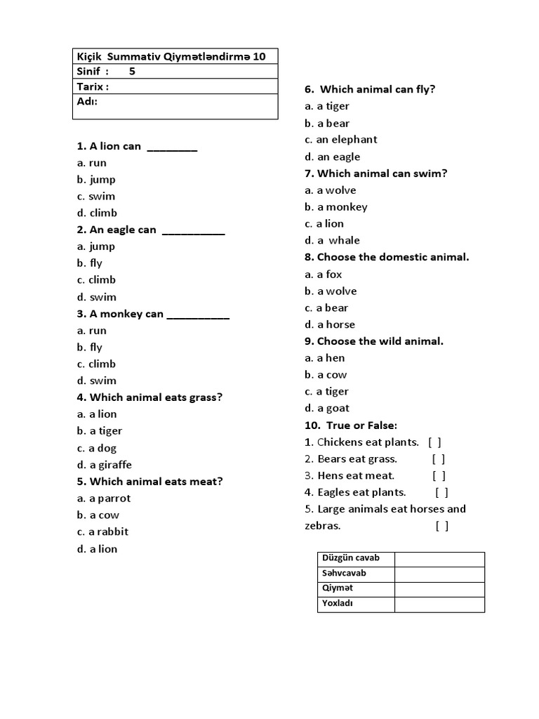 KSQ 10 Grade 5 | PDF