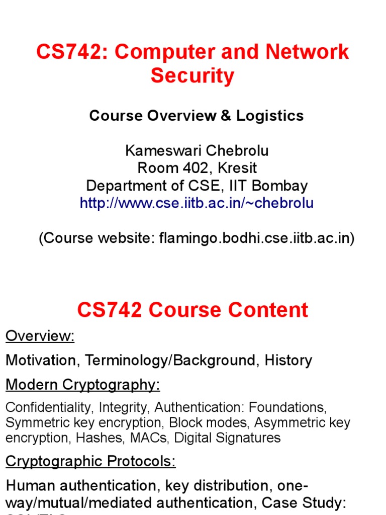Cs742 Overview | PDF | Cryptography | Computer Security
