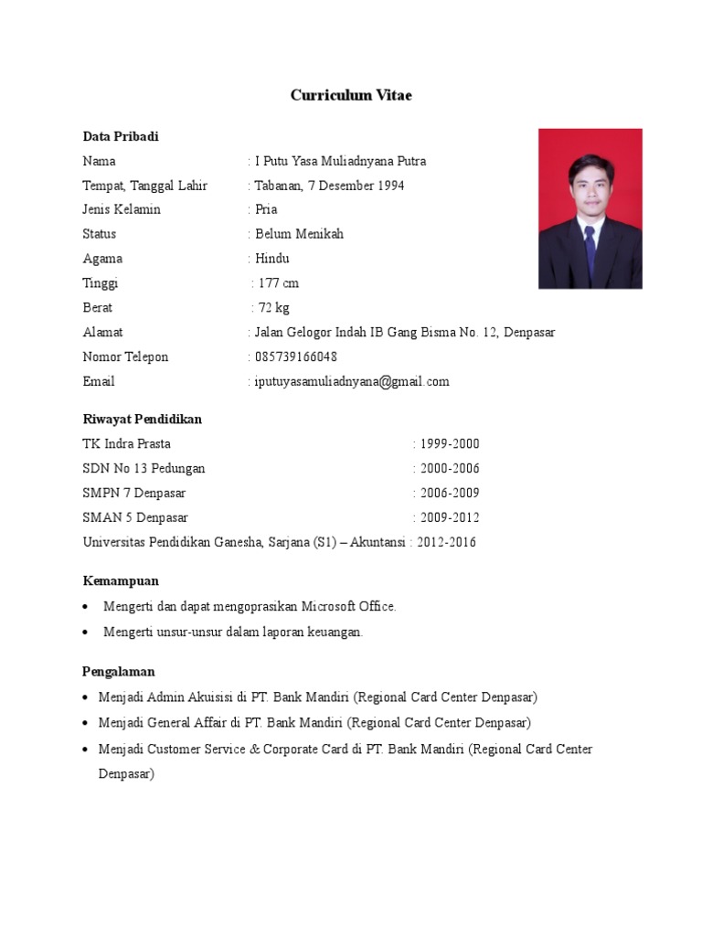 Curriculum Vitae Word | PDF