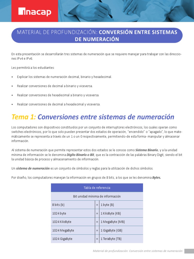 Conversión Entre Bases Numéricas | PDF | Poco | Byte