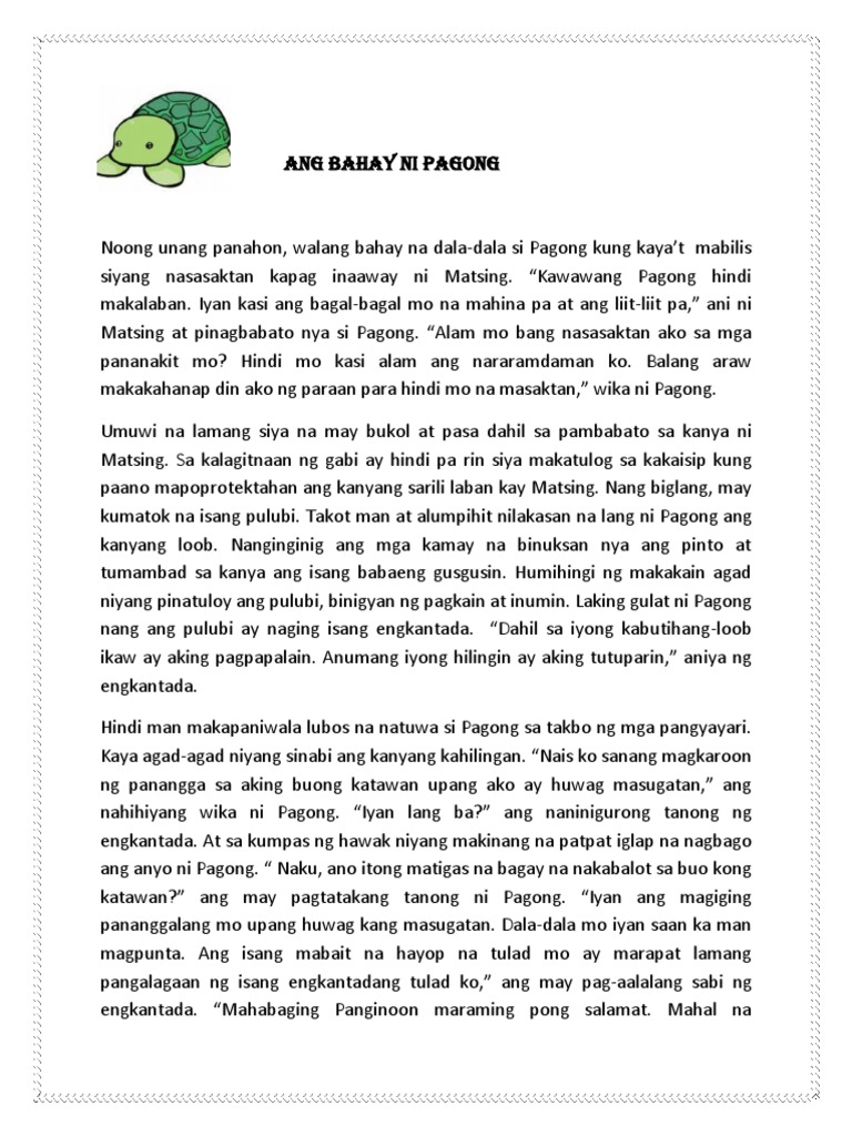 Ang Bahay Ni Pagong | PDF