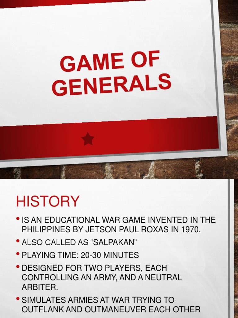 The Game of Generals | PDF | Competitive Games | Games Of Mental Skill