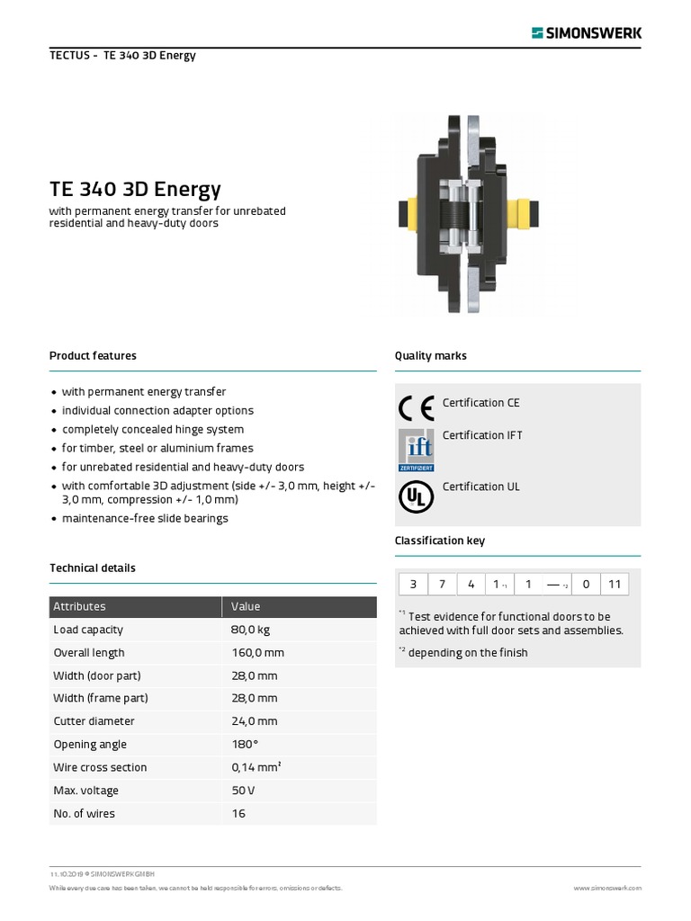 TECTUS - TE 340 3D Energy | PDF | Door | Manufactured Goods