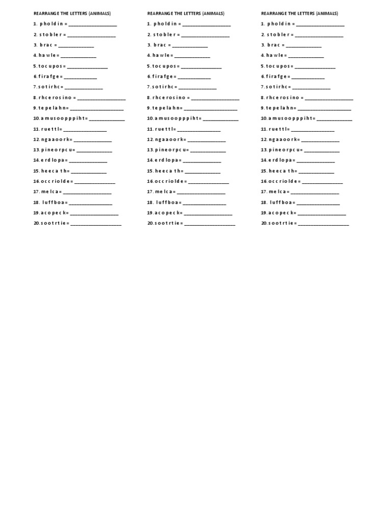 Rearrange The Letters | PDF