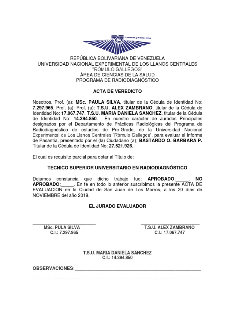 Acta de Veredicto | PDF