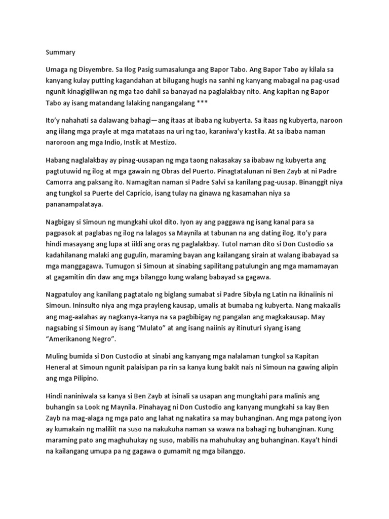 Filipino (Summary Kabanata 1) | PDF