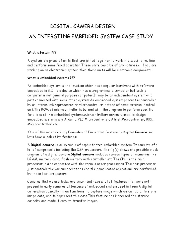 Embedded System Case Study | PDF | Embedded System | Microcontroller