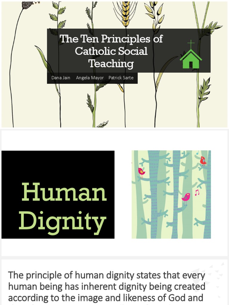 Ten Principles of Catholic Social Teaching | PDF | Dignity | Catholic ...