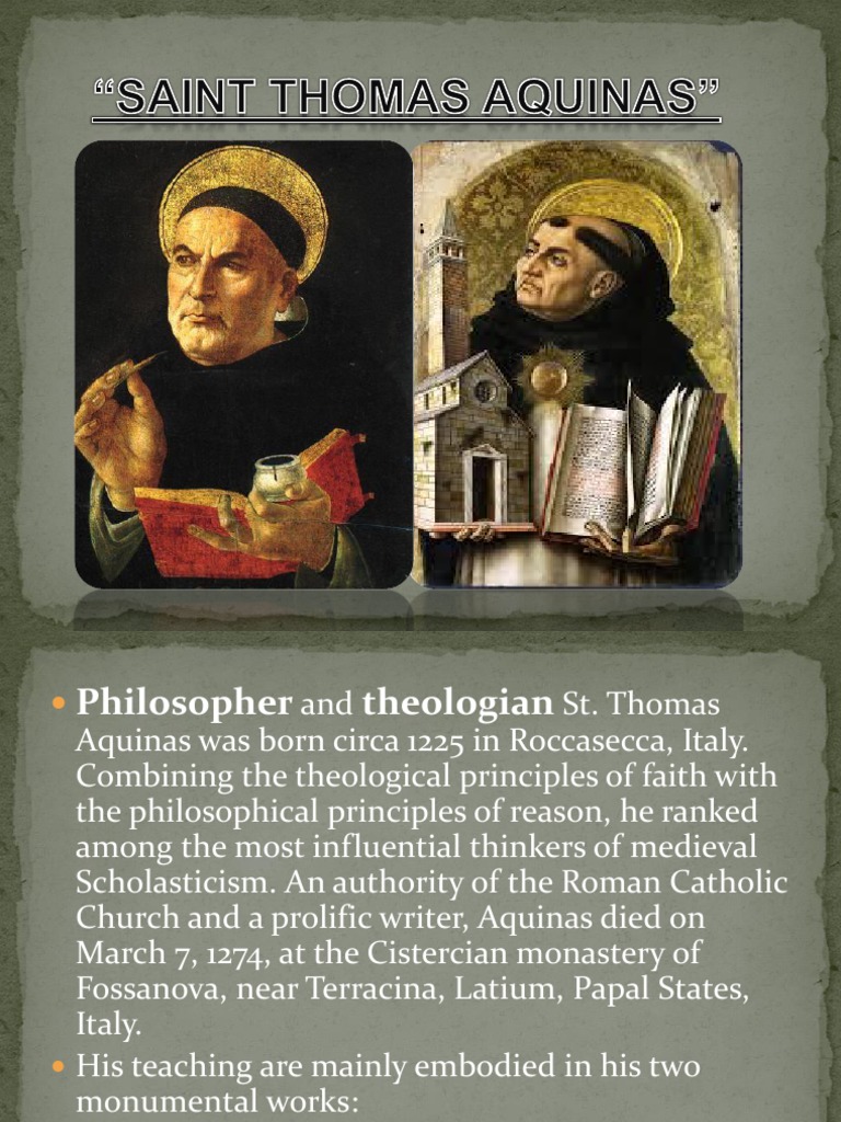 Saint Thomas Aquinas | PDF | Thomas Aquinas | Perfection