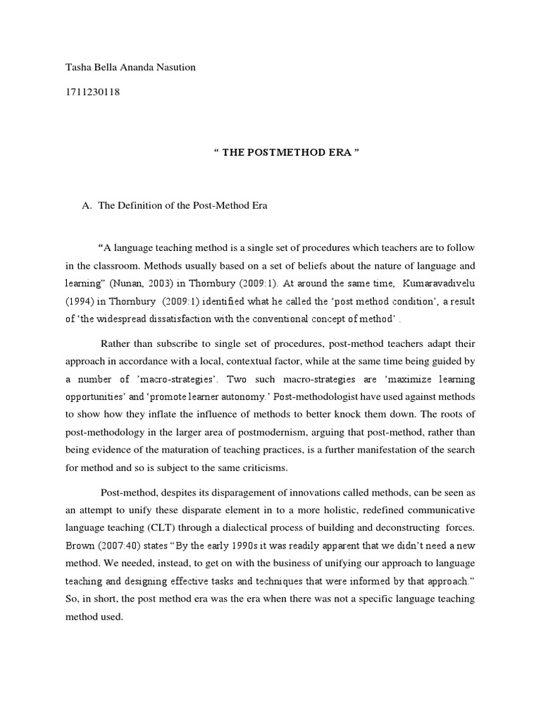 The Postmethod Era | PDF | Language Education | Learning