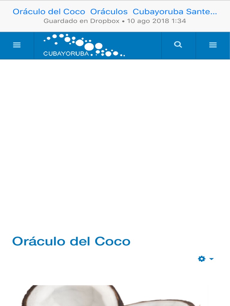 Oráculo Del Coco Oráculos Cubayoruba Santeria | PDF | Santeria ...