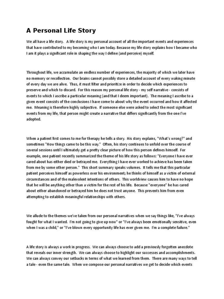 The Power of Personal Narratives: How the Stories We Tell Ourselves ...