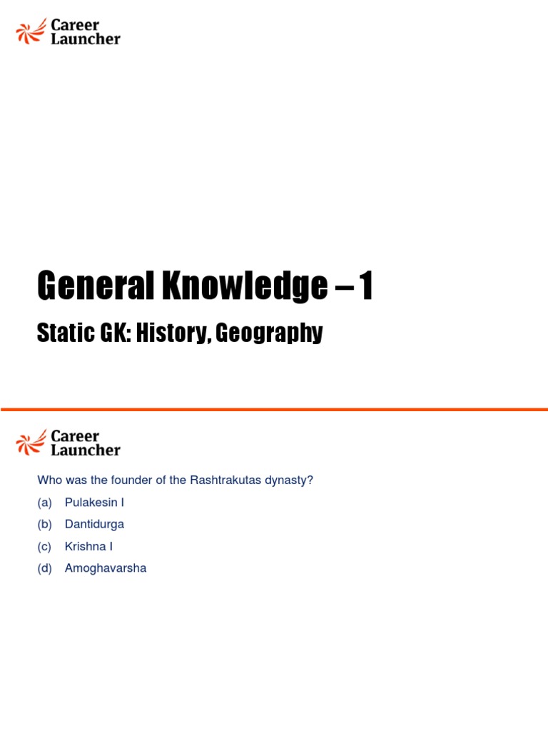 GK 1 Static GK History & Geography | PDF | Nature