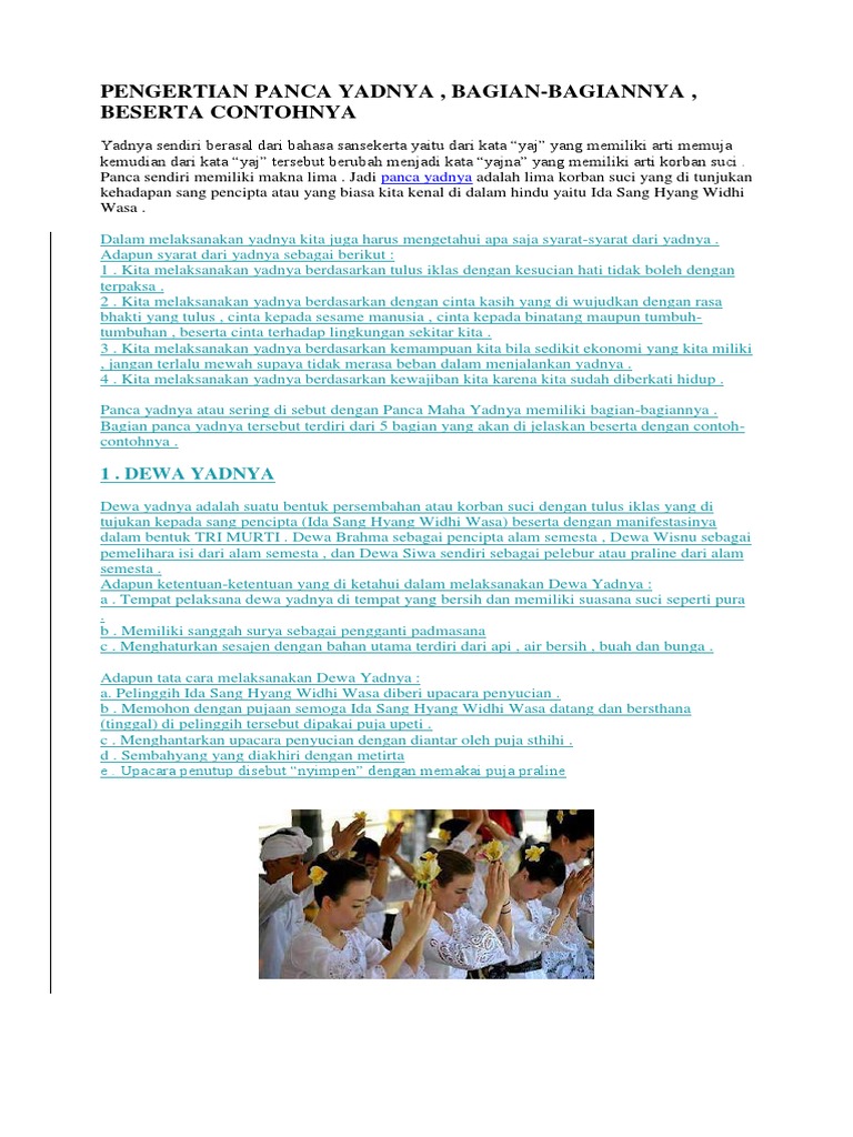 Pengertian Panca Yadnya | PDF