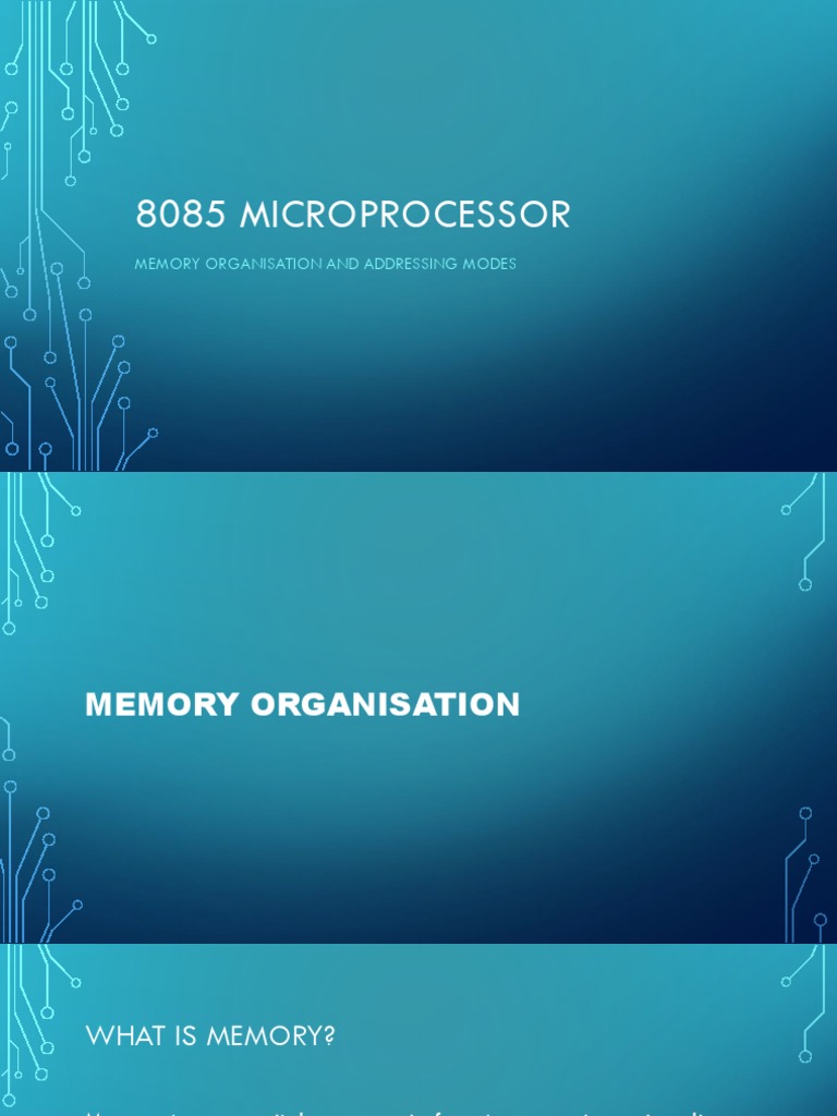 Memory Organisation & Addressing Modes of 8085 | PDF Memory Organisation & Addressing Modes of 8085 | PDF